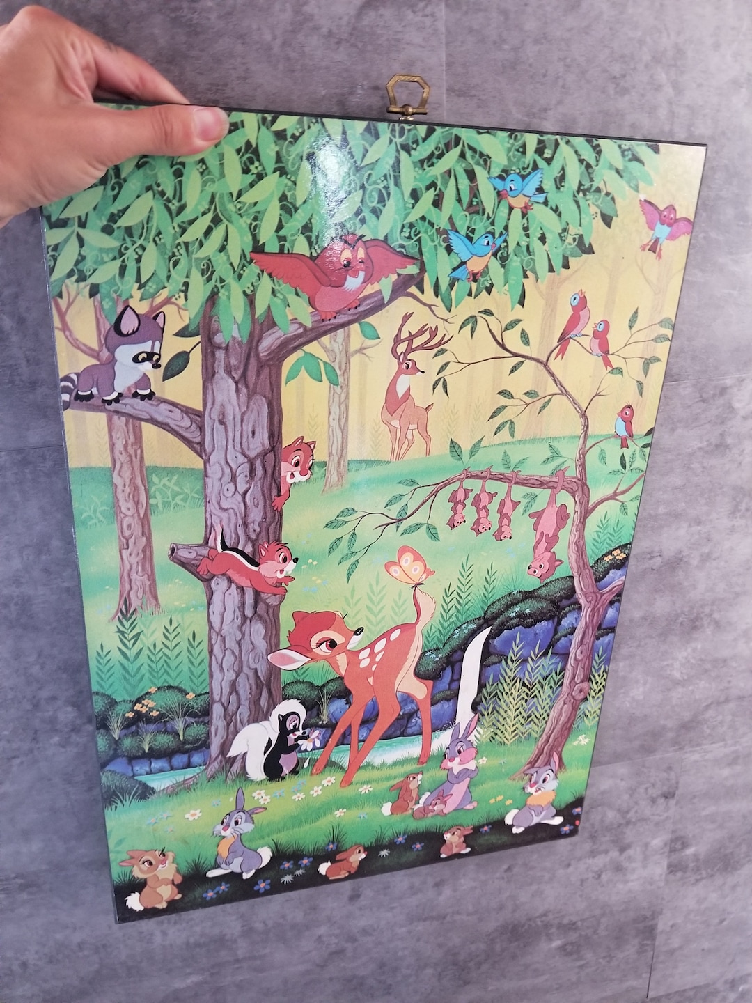 Vintage 70's Disney Bambi Laminated Wall Hanging - Etsy