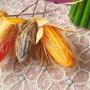 Vintage 70's Plastic Indian CORN Ears Fall Floral Thanksgiving ...