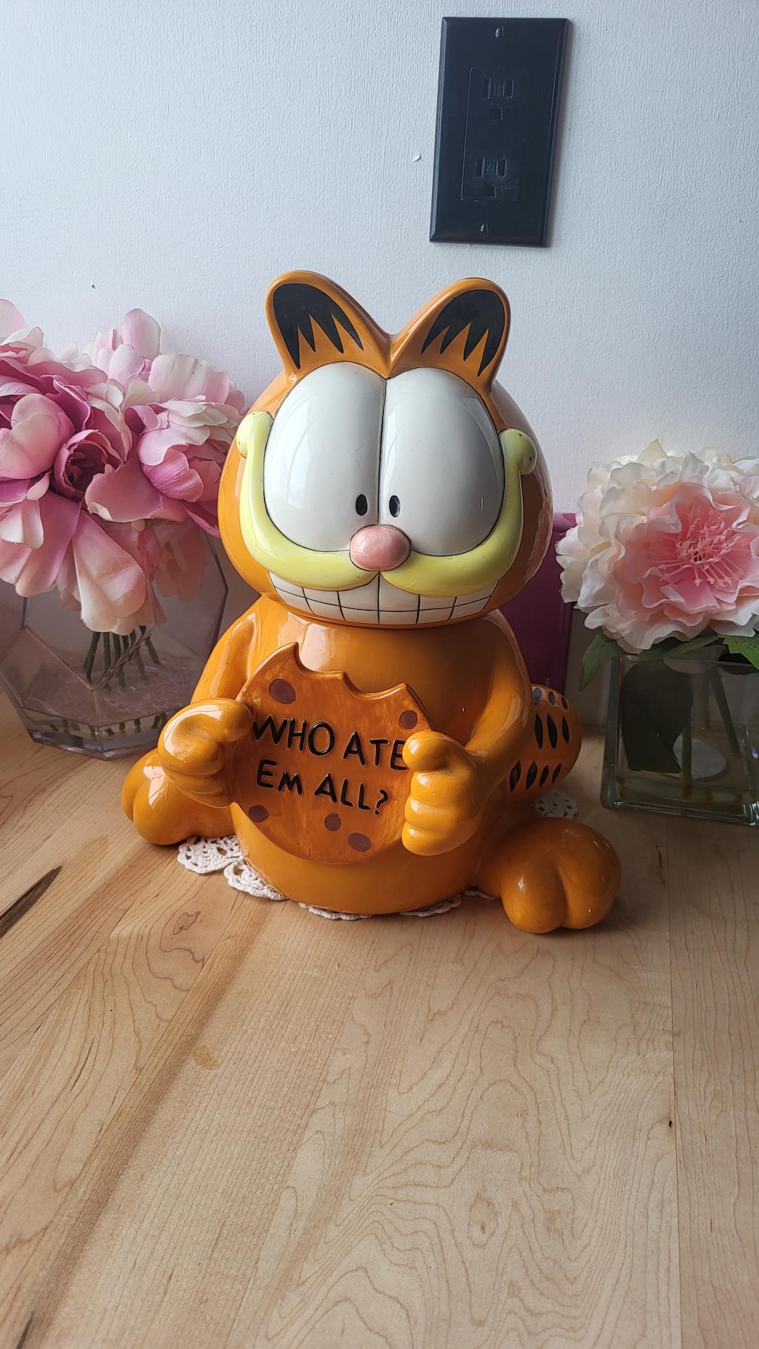 Vintage 1980s Garfield Cookie Jar "who Ate Em All" - Etsy
