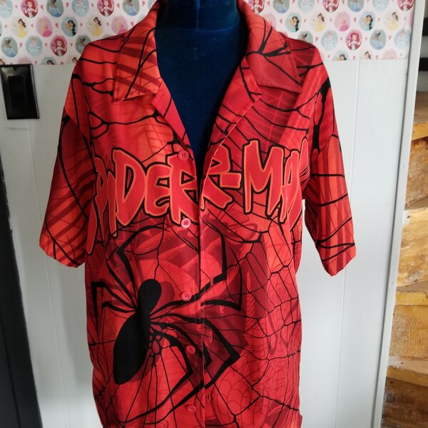 Spiderman Button up Shirt - Etsy