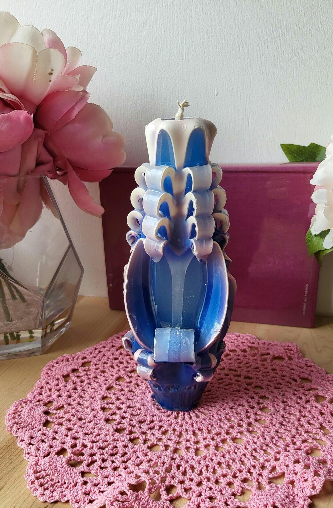 Vintage Hand Carved Candle Krishencraft Candles Welsh Decorative 70s ...