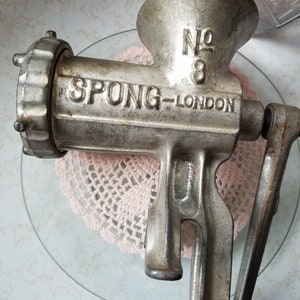 Vintage Spong N8 Meat Grinder, Retro Metal Meat Grinder Factory Made in ...