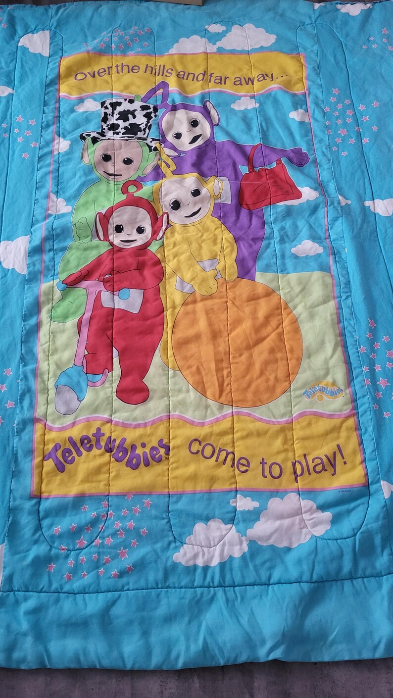 Vintage Années 1990 Teletubbies Twin Size Comforter Blanket Enfants ...