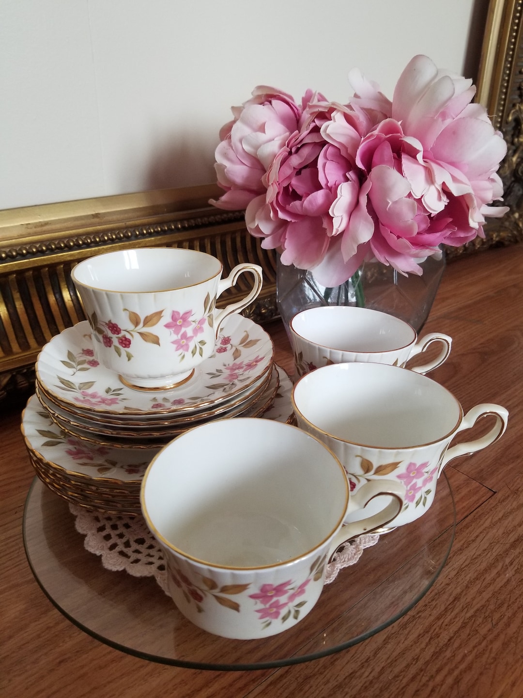Vintage Royal Stafford Bone China Fragrance Pattern Set of 4 Trio's ...