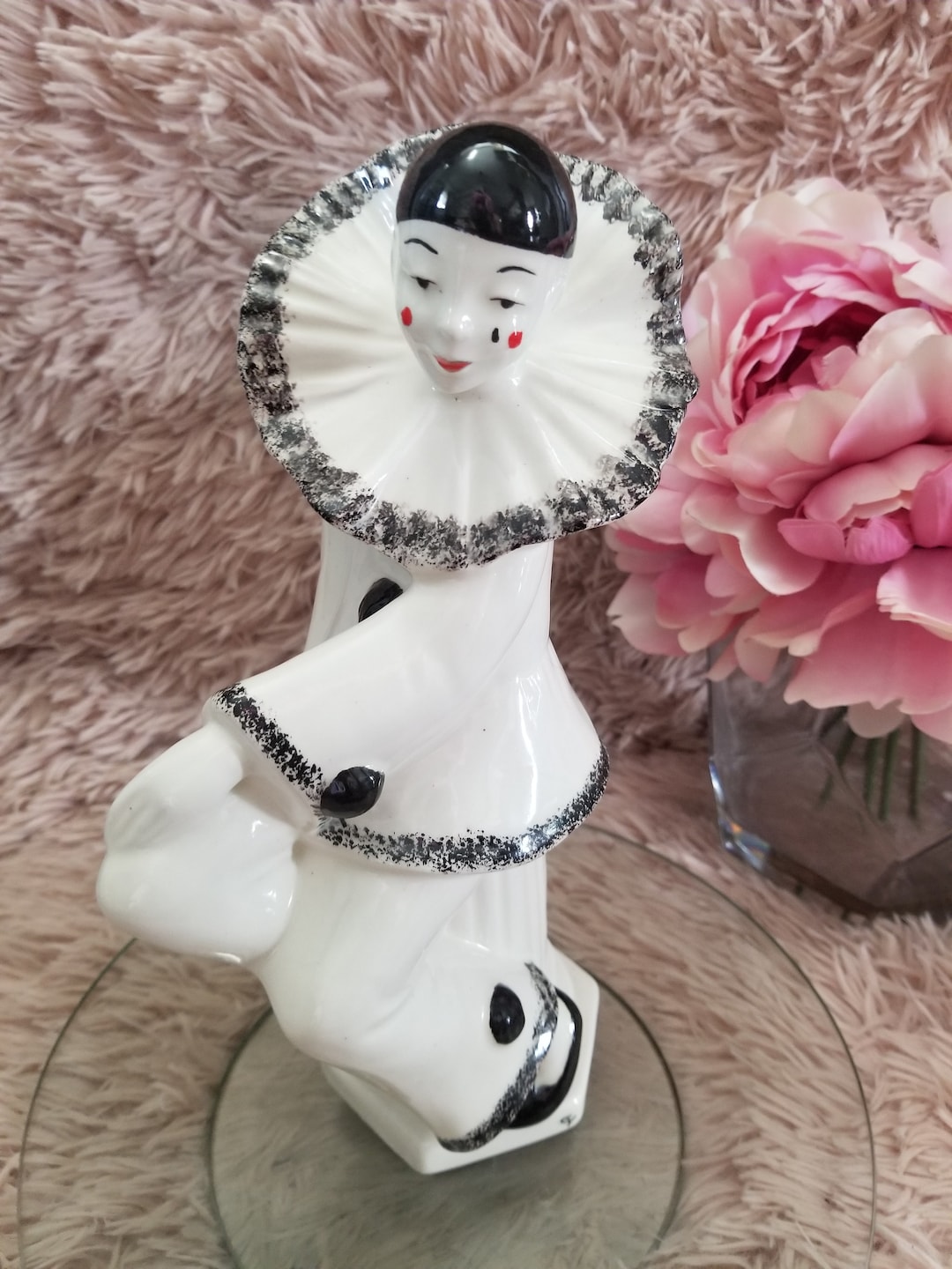 Vintage French Pierrot Clown Figurine. Ceramic Pierrot Mime - Etsy