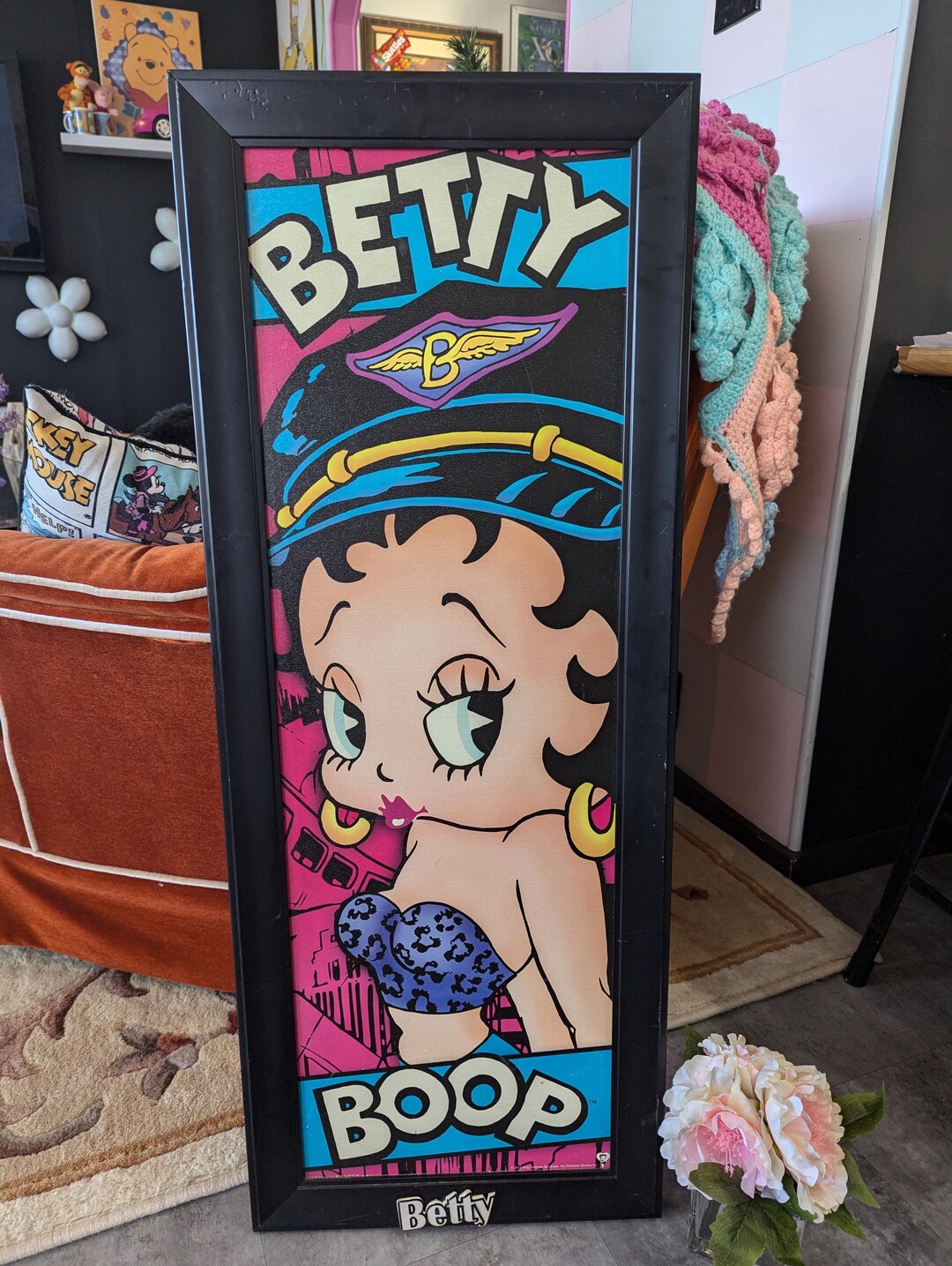 Vintage Xlarge Print Betty Boop Wall Hanging Faux Wood Framed - Etsy