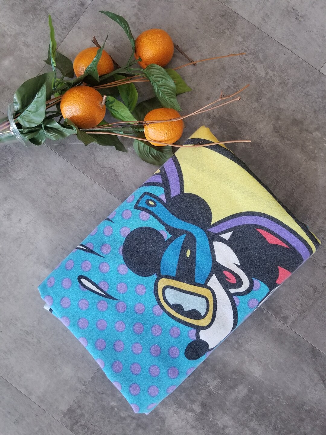 Disney Mickey Mouse Vintage 90s Full Size Flat Bed Sheet the Mail Pilot ...