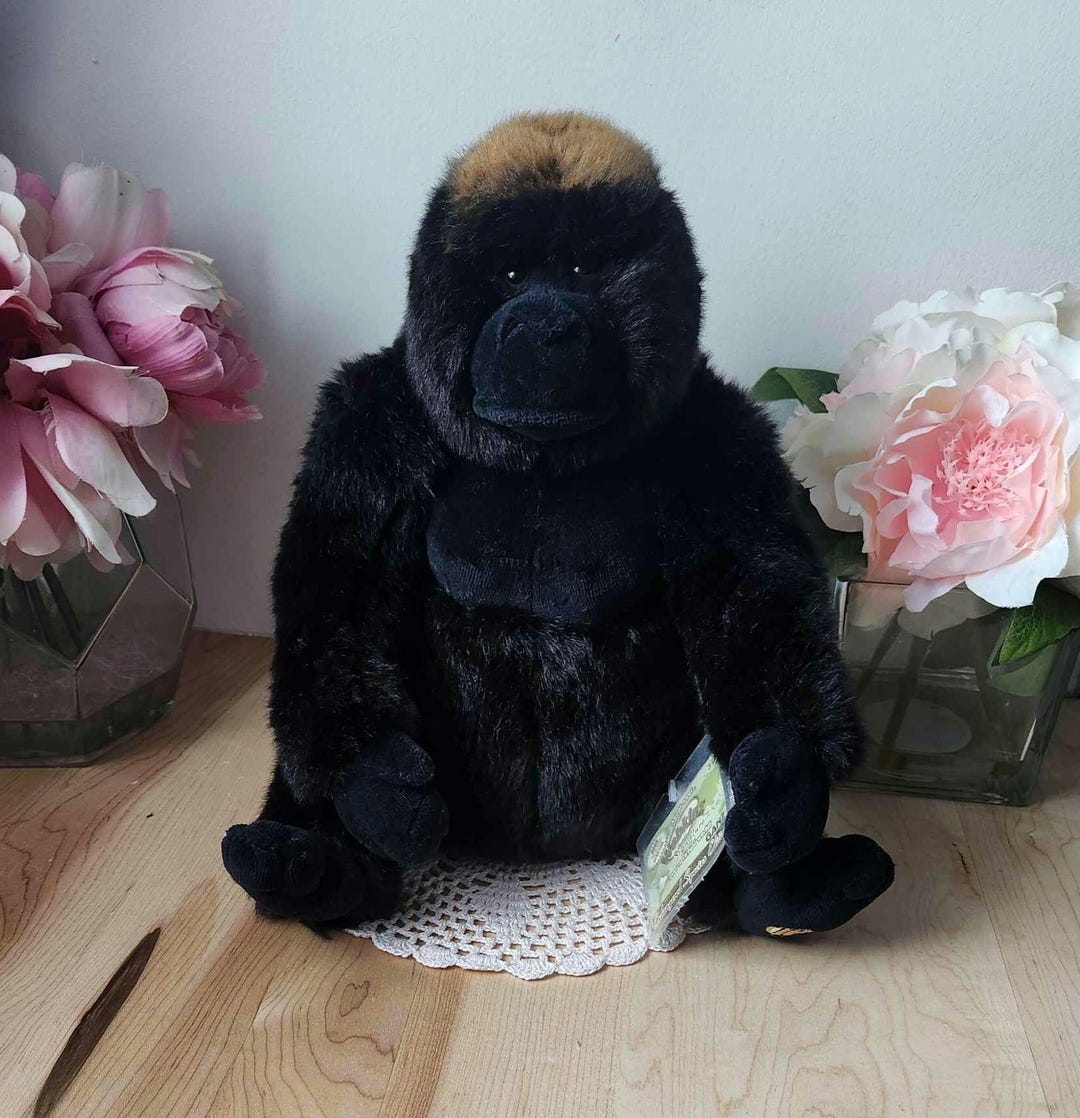 Vintage Ganz Webkinz Gorilla Plush Black Realistic. Ganz Harambe Monkey ...