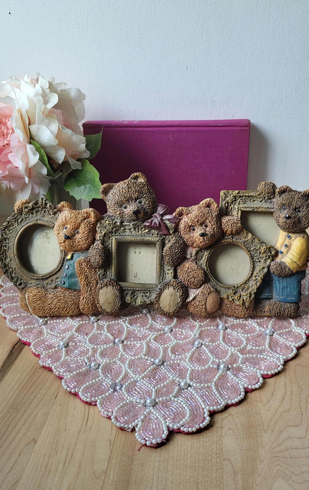 Vintage 1996 Figi Graphics Teddy Bear Resin Frame for 4 Small Photos - Etsy