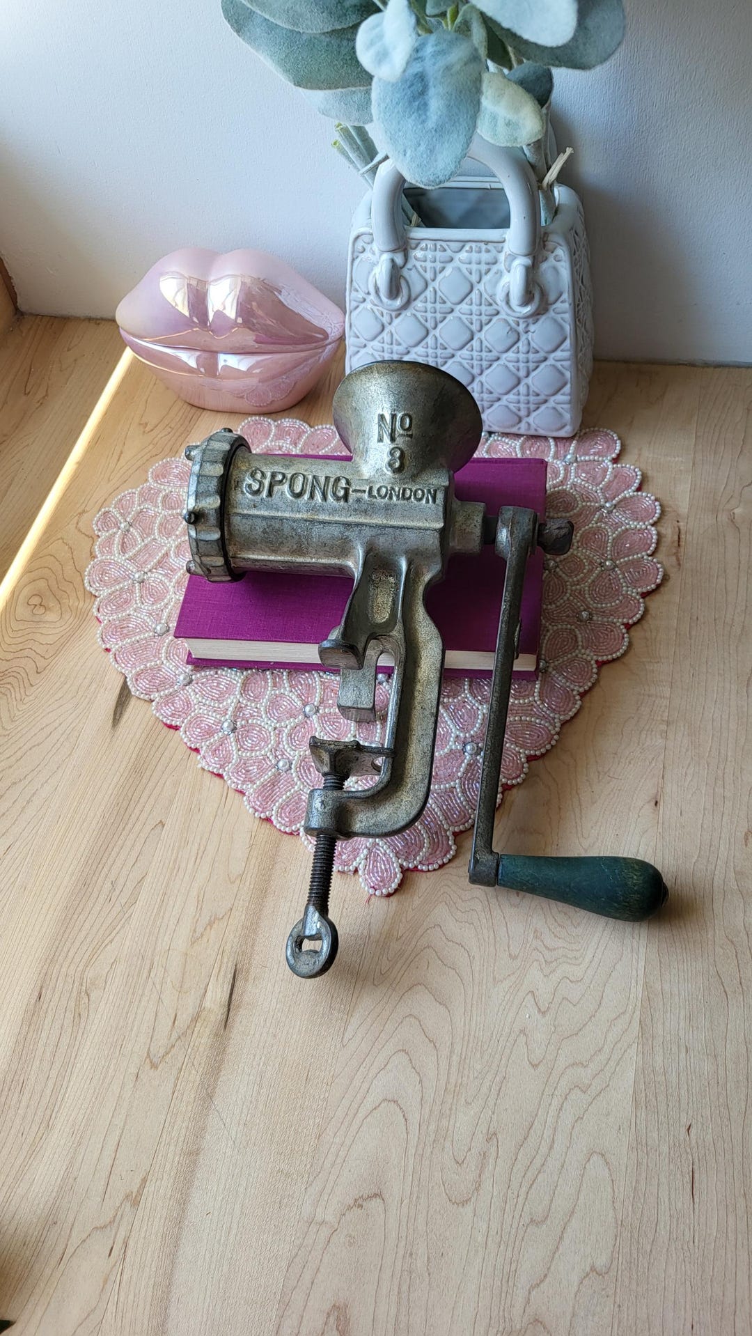 Vintage Spong N8 Meat Grinder, Retro Metal Meat Grinder Factory Made in ...