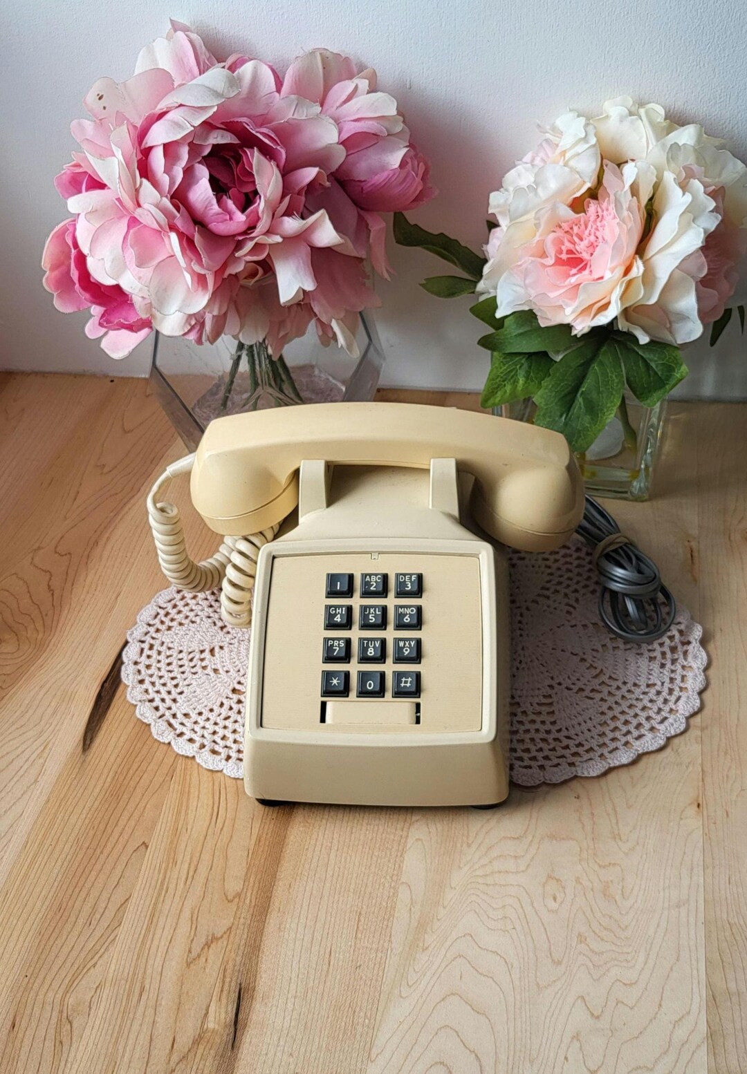 Vintage Phone Cream Northern Telecom Push Button Desk Telephone Type ...