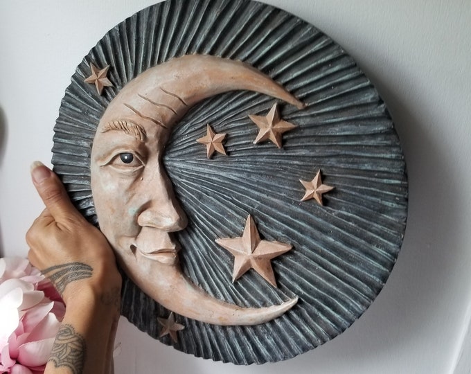 Vintage Celestial Moon & Stars Wall Hanging Heavy - Etsy UK