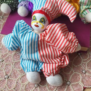 Companion (1)clown Doll, Purple Yellow Bean Bag Clown, Porcelain Circus ...