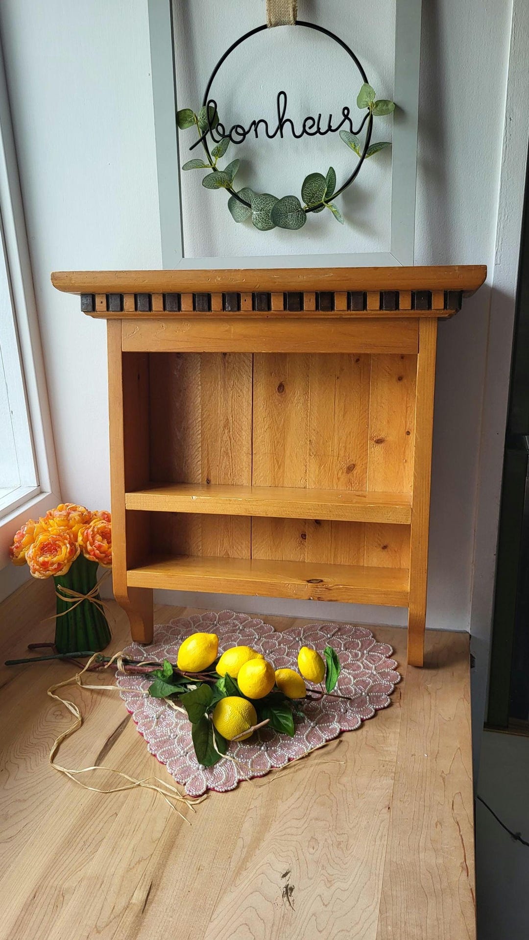 Vintage Shelf, Compartment Shelf, Solid Wood Shadow Box, Display Shelf ...
