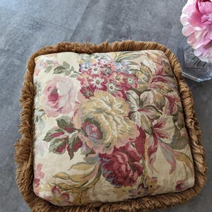 Cabbage Rose & Lily Floral Square Accent Decorative Bed Couch Pillow 15 ...