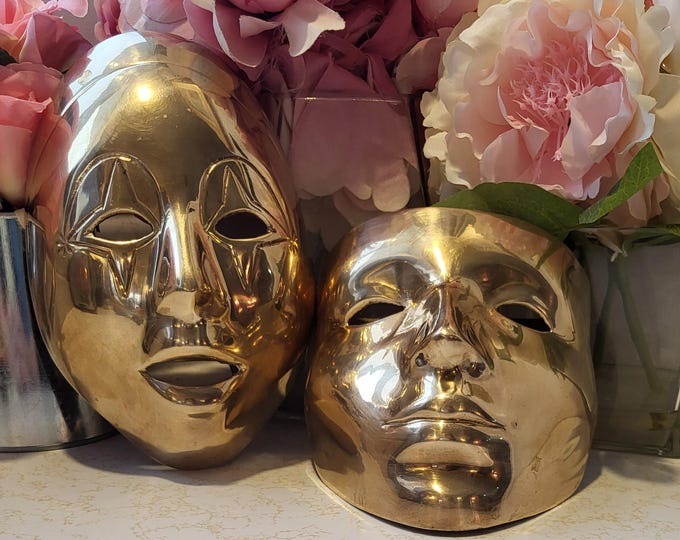 Vintage Wall Mask. Theater and Clown. Brass. Solid. Handmade. - Etsy