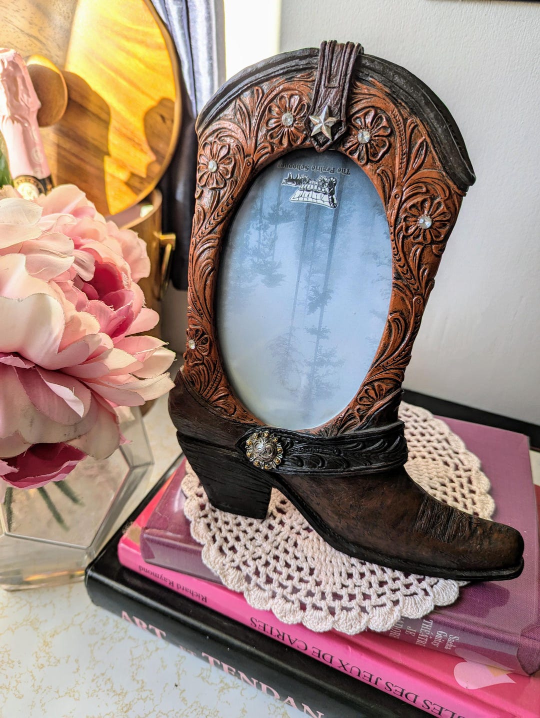 Vintage Cowboy Boot Picture Frame Western Rustic Decor - Etsy