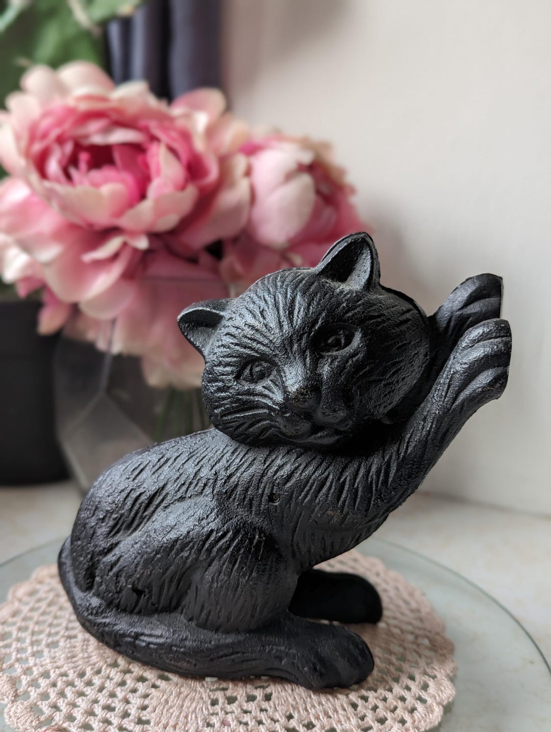 Vintage Cast Iron Black Cat Door Stop Bookend Heavy - Etsy Vintage Cast Iron Black Cat Door Stop Bookend Heavy - Etsy