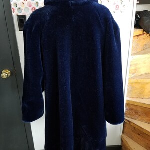 Vintage London Fog Faux Fur Coat Long Size 8 Blue Dark Blue - Etsy