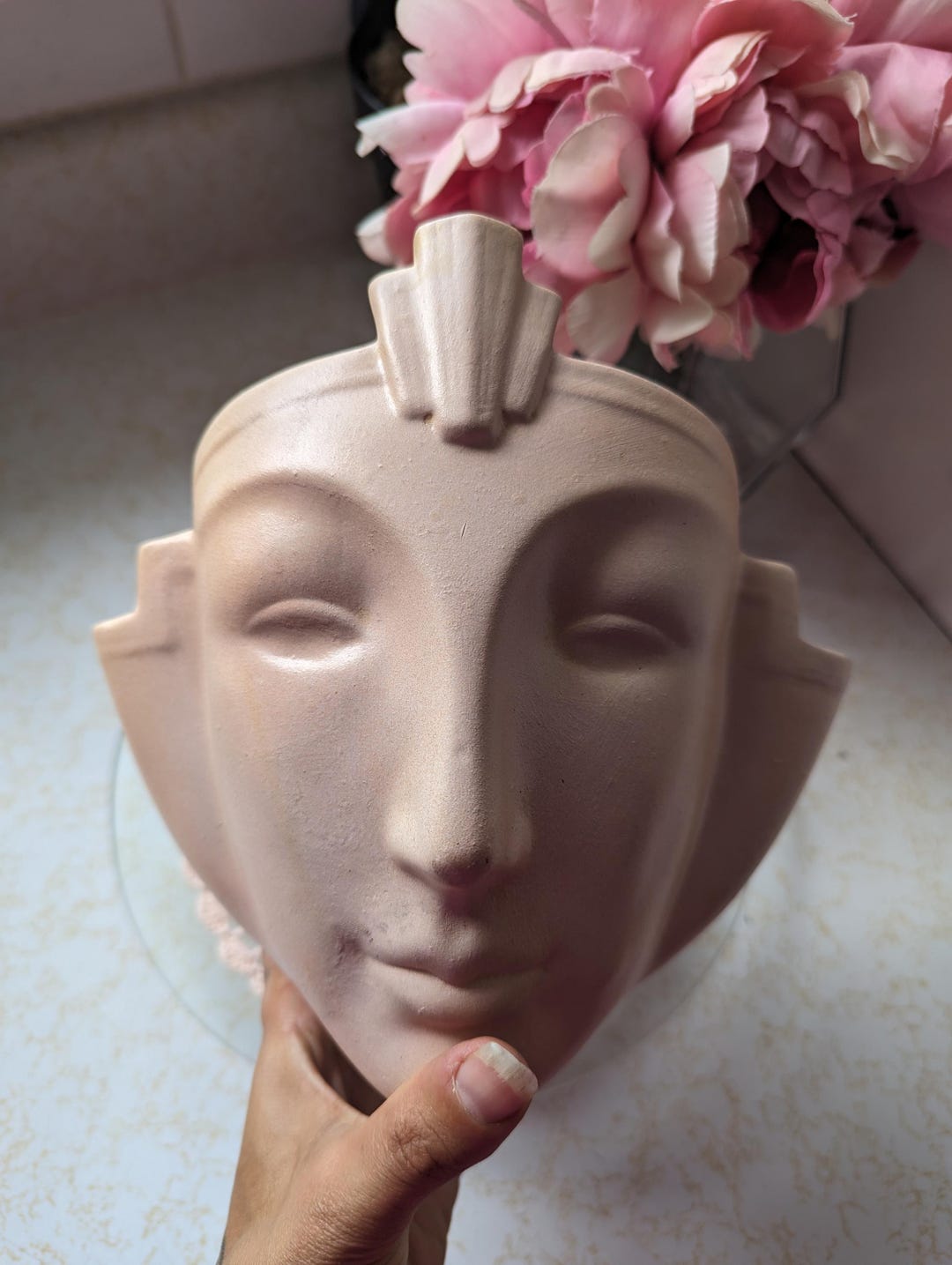 Vintage Art Deco Goddess Mask Planter Wall Hanging - Etsy