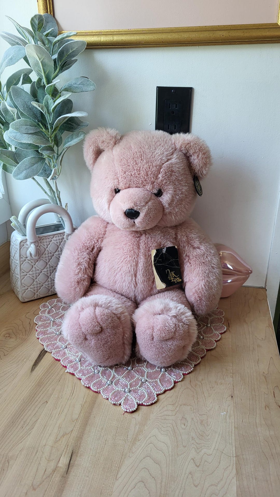 Rare Vintage 90's Pink Teddy Bear 24K New With All Tags NOS - Etsy
