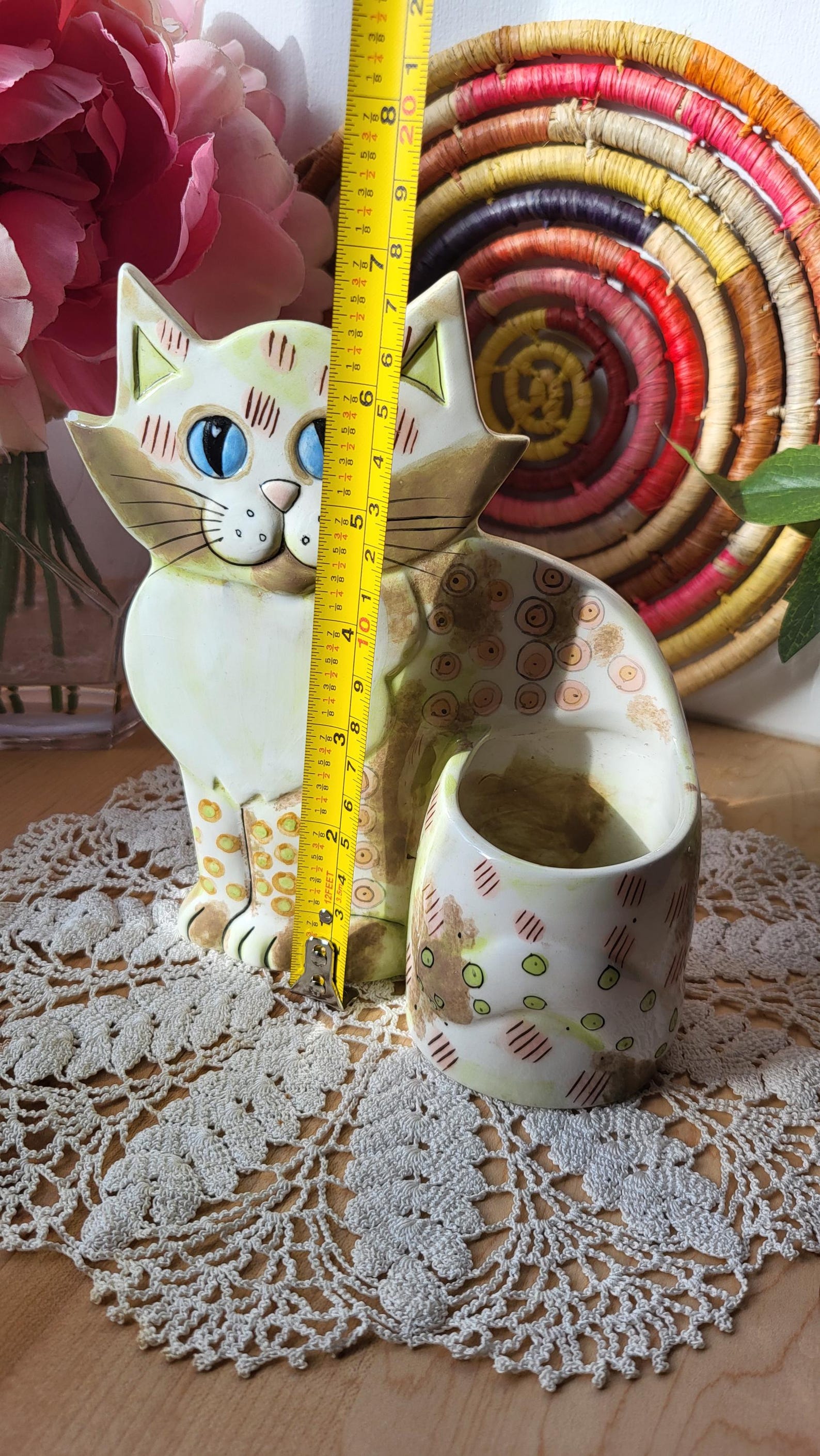 Vintage Ceramic Toothpicks or Planter Holder Bella Casa Cat Shape ...