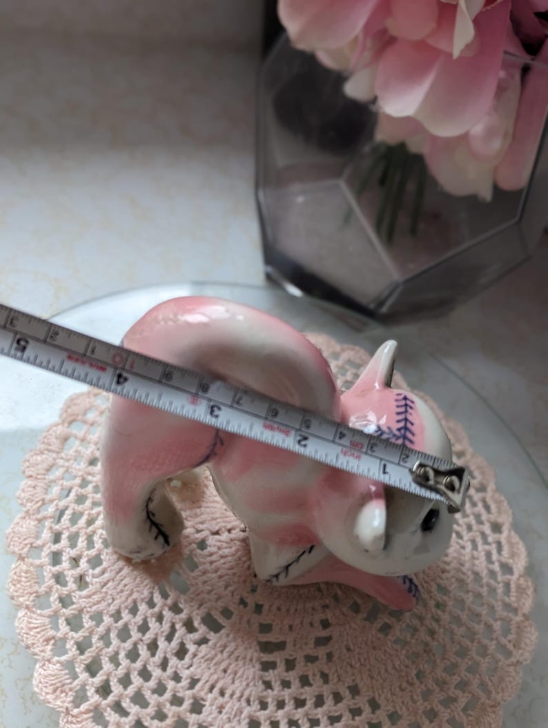 Vintage Kitsch Japan Pink Cat Arch Back Pottery - Etsy