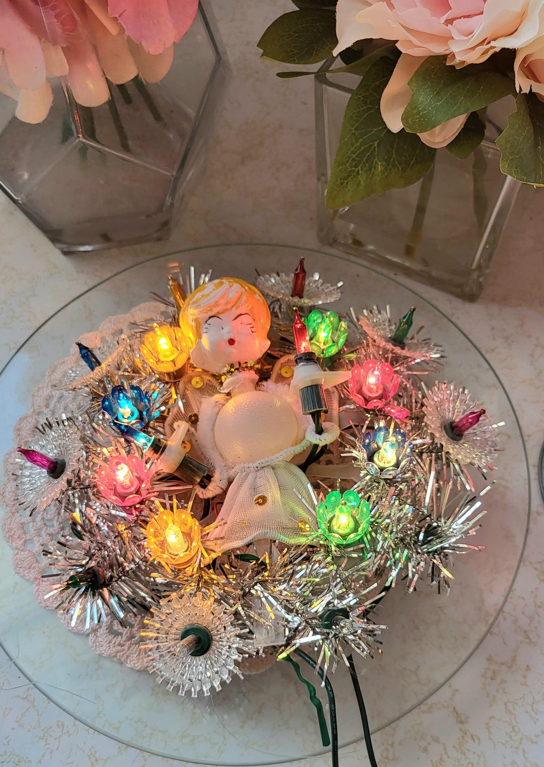 Christmas Tree Topper Kitschy Creepy Angel With Starburst Silver ...