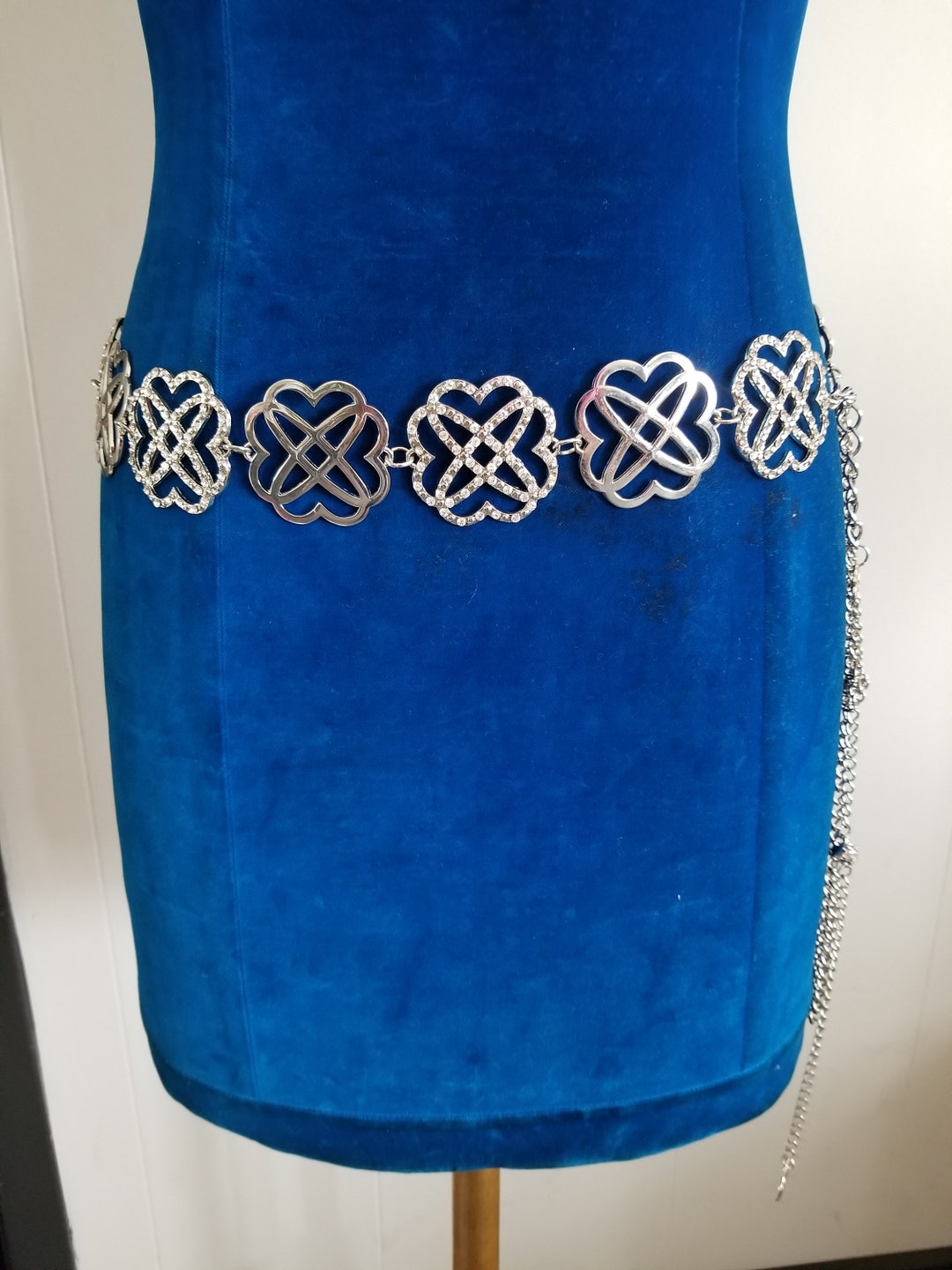 Vintage Y2K Silver Heart & Rhinestone Sparkly Belt - Etsy UK