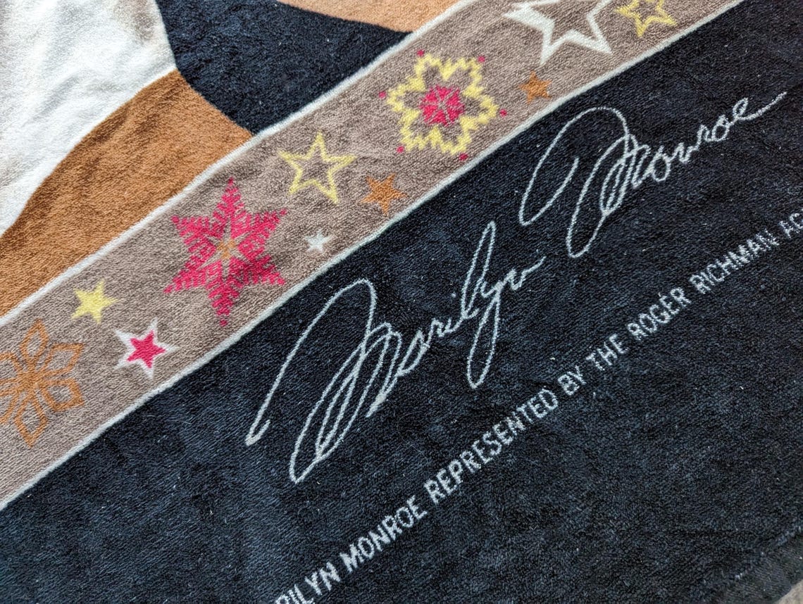 Vintage RARE 1988 Marilyn Monroe by Roger Richman Beach Large Towel - Etsy