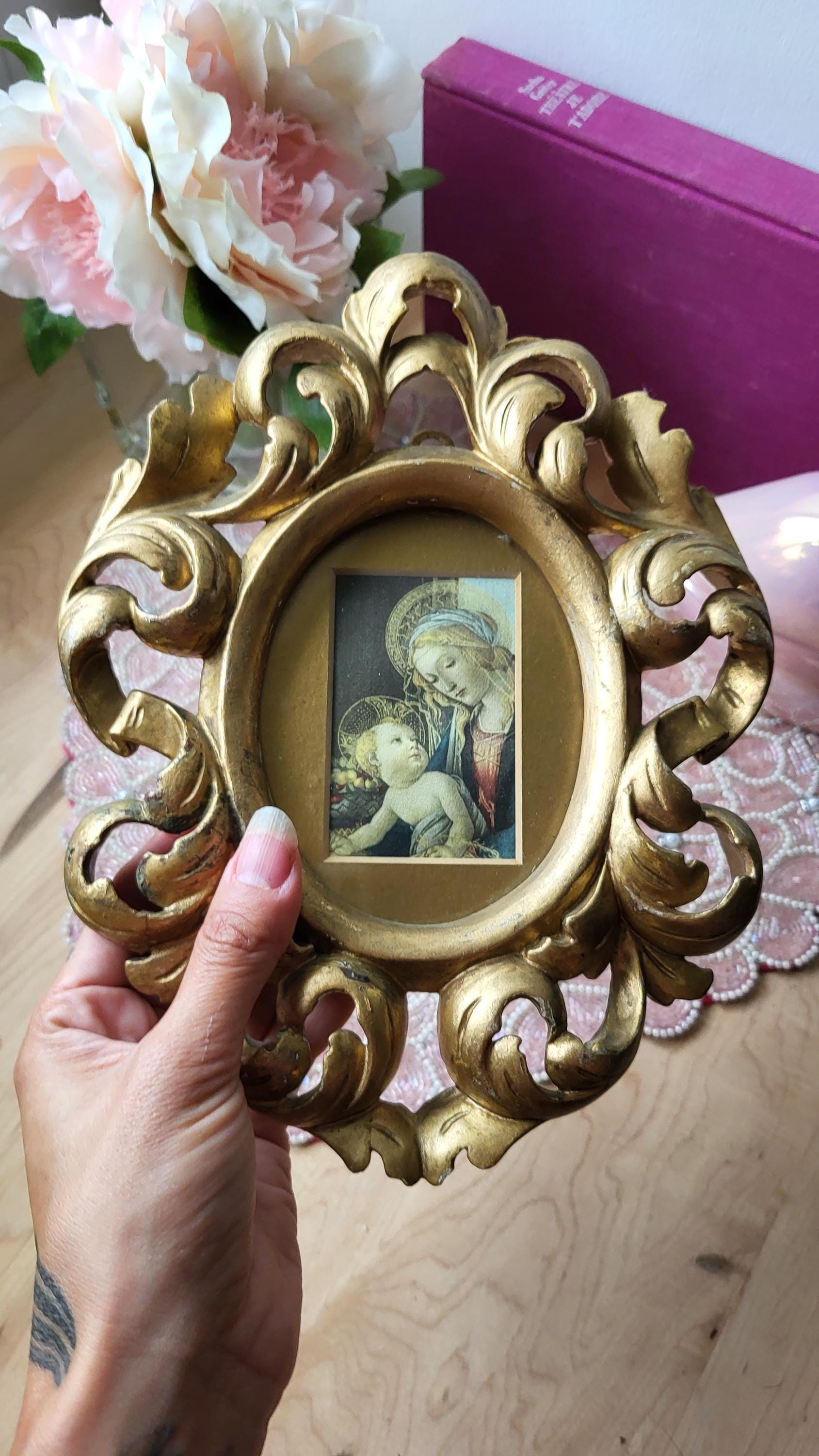 Vintage Wooden Ornamental Frame, Wooden Frame, Religious Image or Paint ...