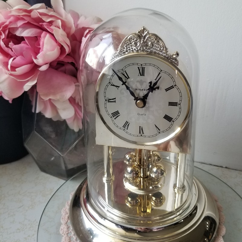 Anniversary Clock Glass Dome - Etsy