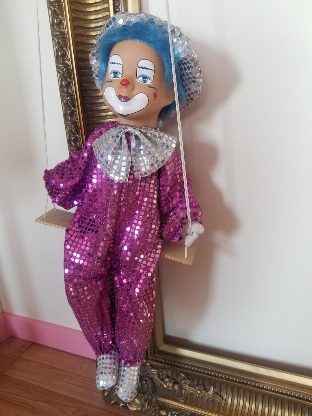 Vintage Marionet Style Clown on a Swing Sequin Costume - Etsy