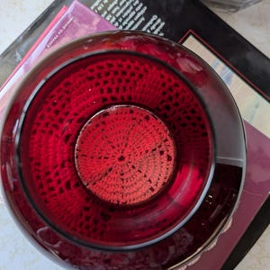 Vintage Small Royal Ruby Red Depression Lampshade Glass Round Gorgeous ...