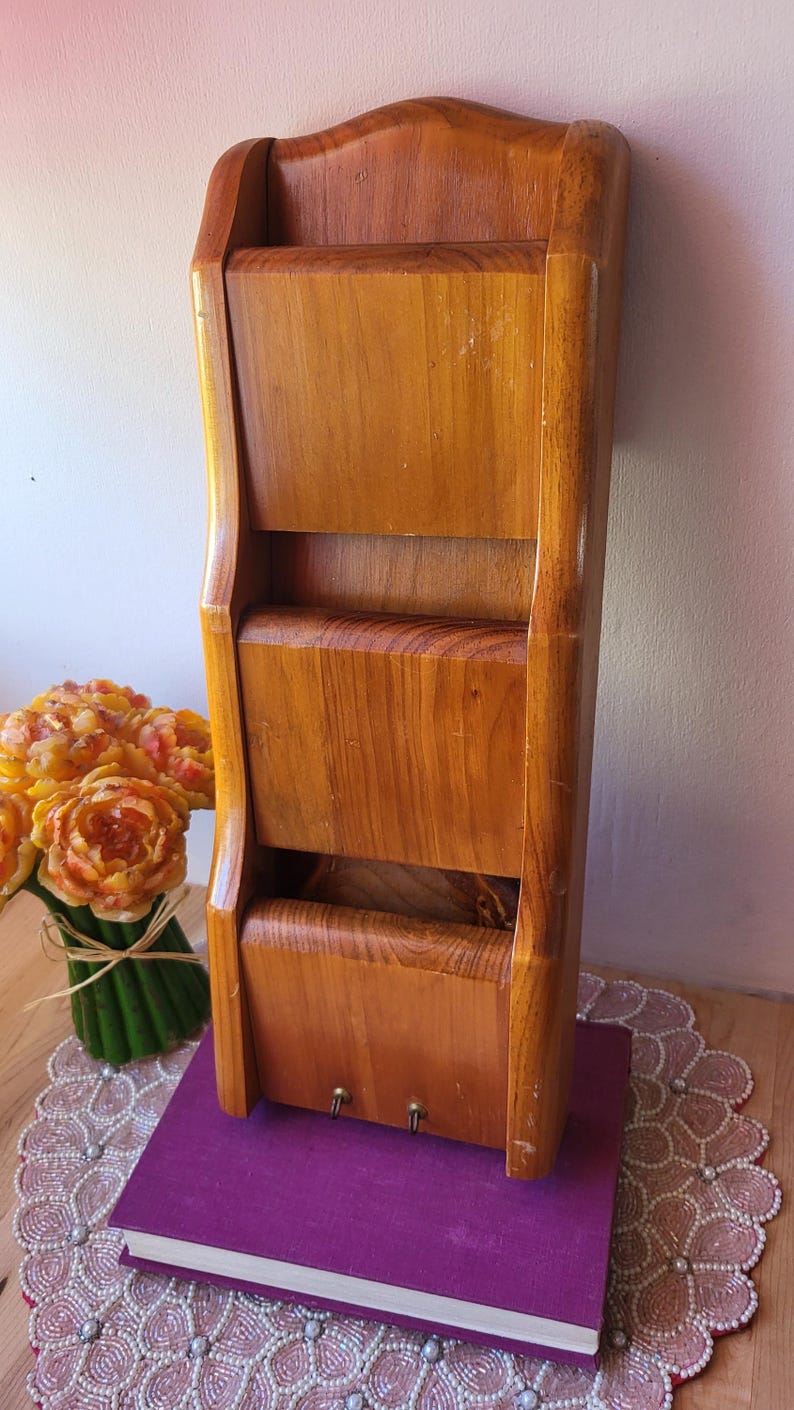 Vintage Wooden Letter Holder- Letter, Hanging Collectibles, Kitchen ...