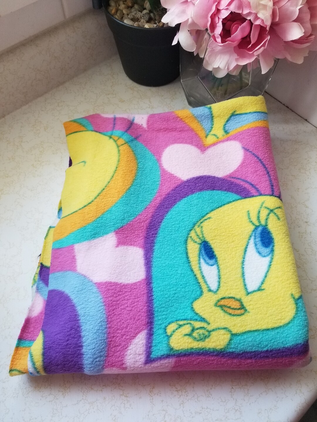 Vintage Looney Tunes Tweety Bird Blanket Throw Hearts 58"x46" - Etsy