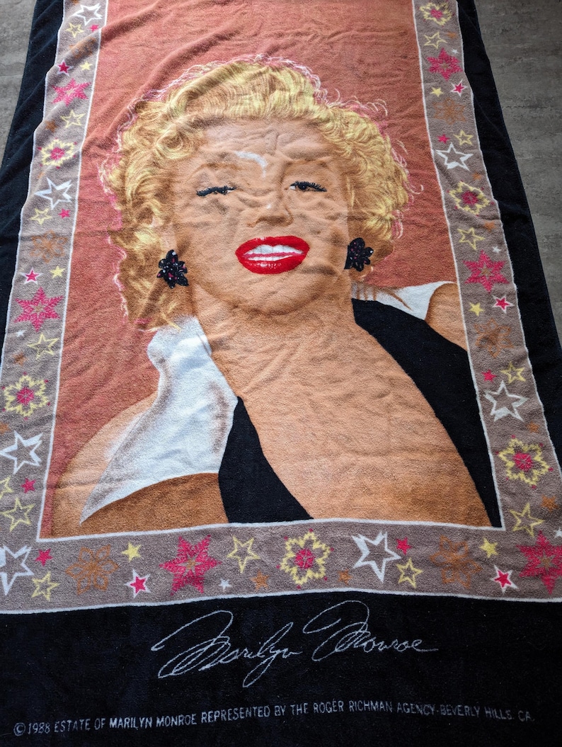 Vintage RARE 1988 Marilyn Monroe by Roger Richman Beach Large Towel - Etsy