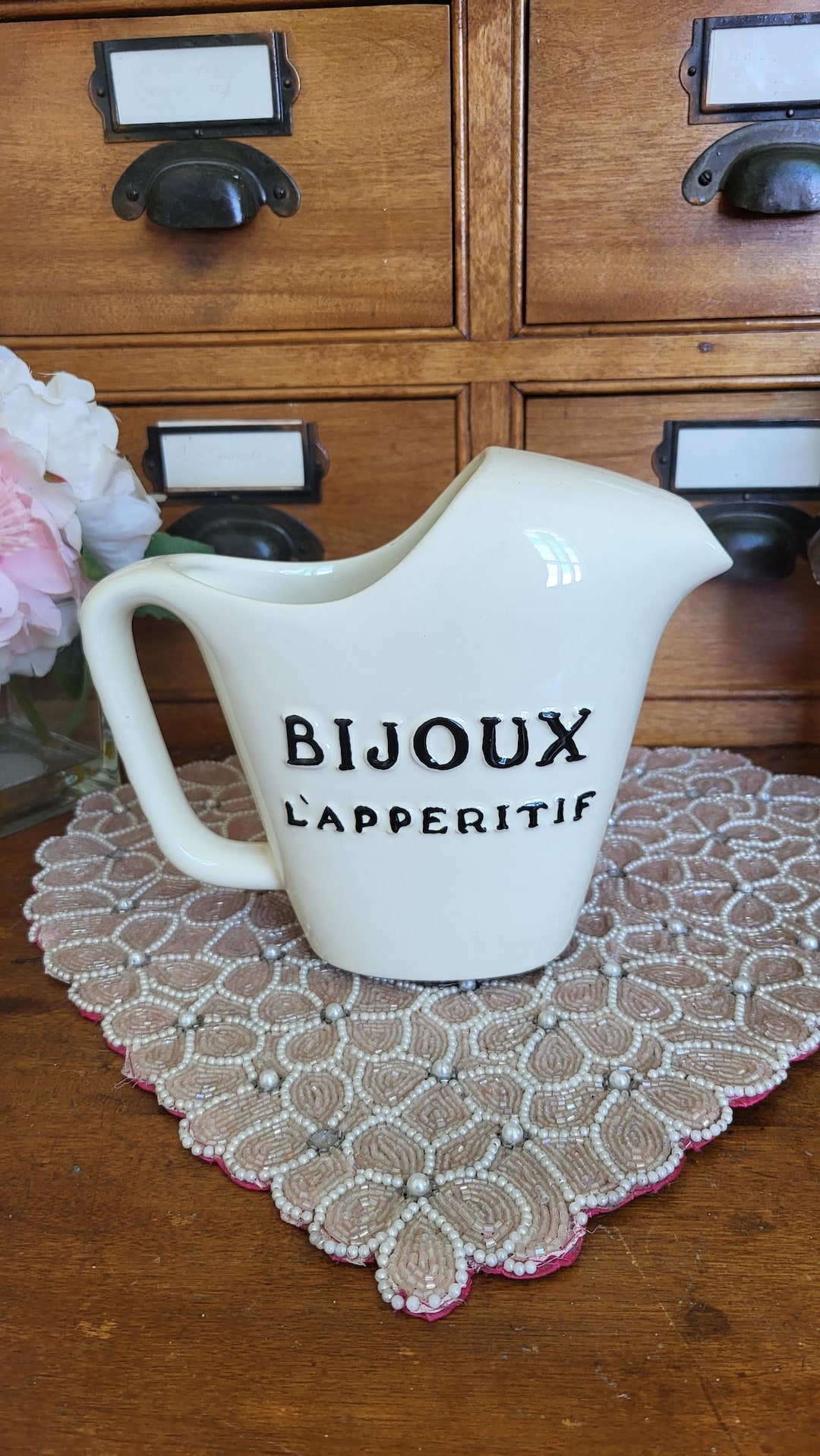 Vintage Restoration Hardware Pitcher Bijoux L'apperitif White With ...