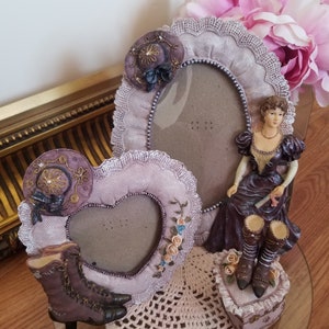 Vintage Set of Victorian Purple Photo Frame /antique Victorian Lady's ...