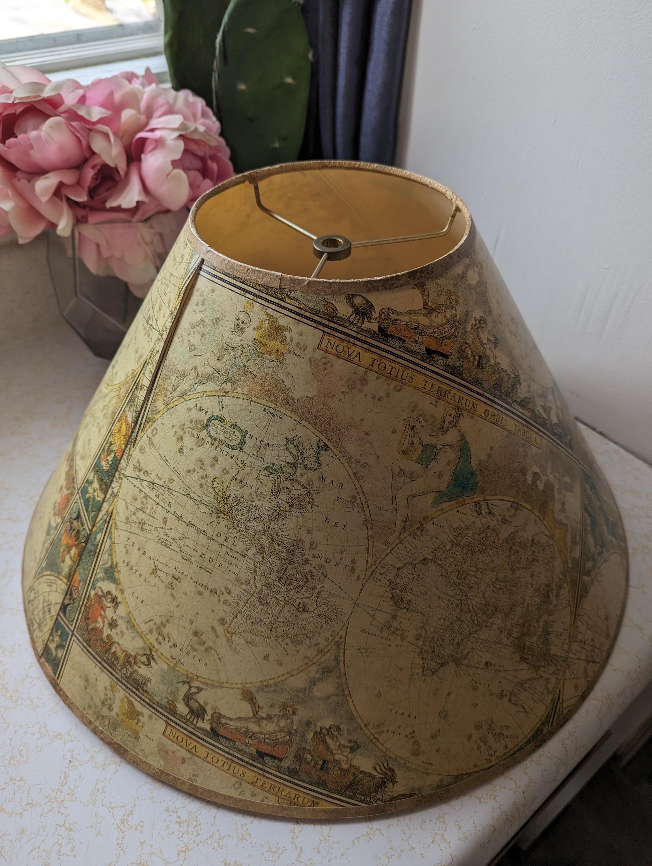 Vintage Large Globe Old World Map Lamp Shade - Etsy
