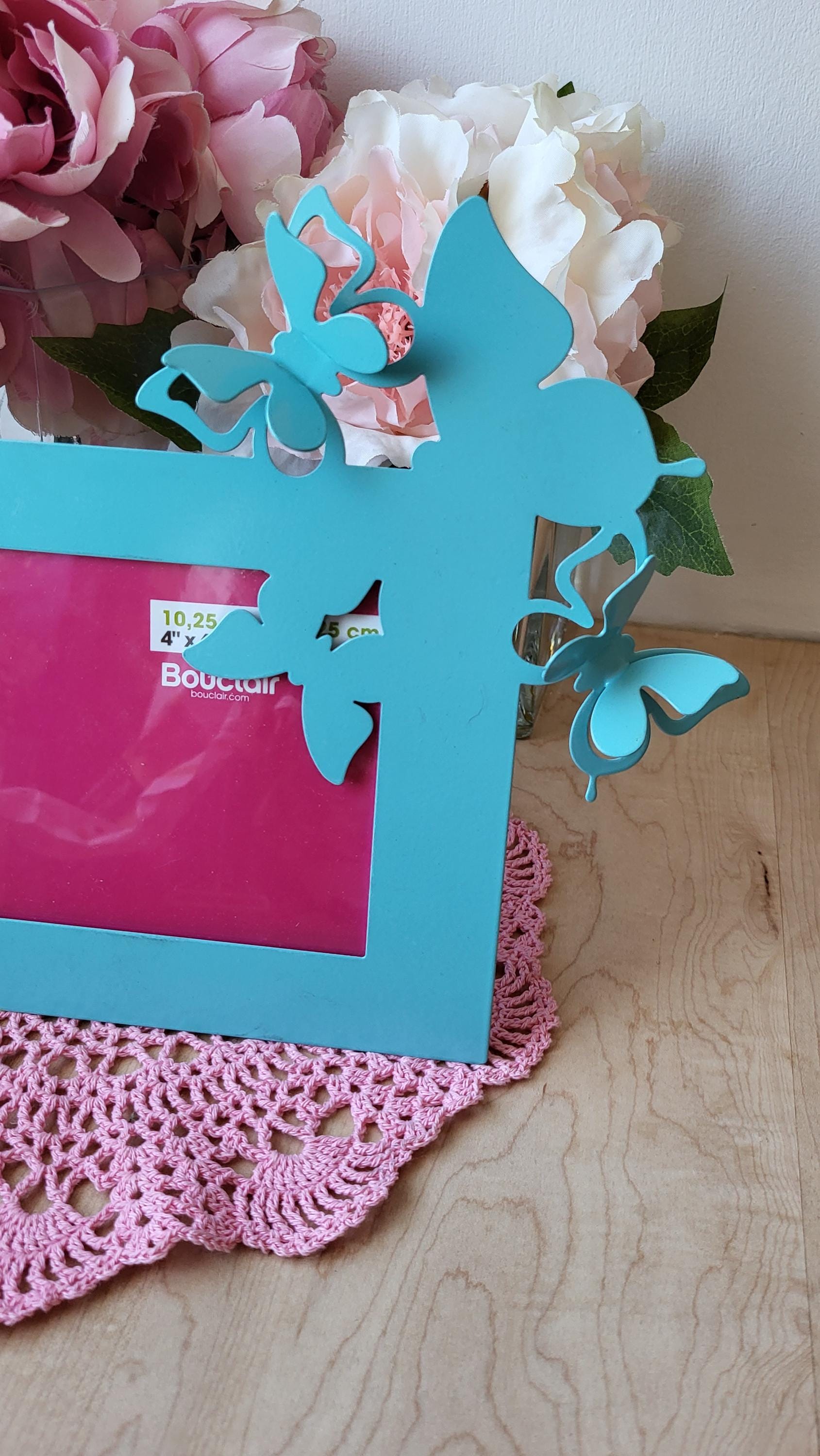Vintage Y2K Blue Aqua Picture Frame With Butterflies - Etsy