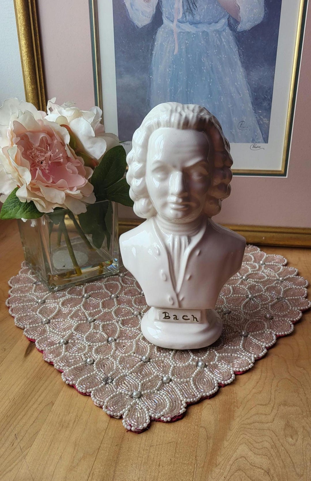 Vintage Bach Ceramic Bust Sculpture Pianist, Piano Decor Composer ...