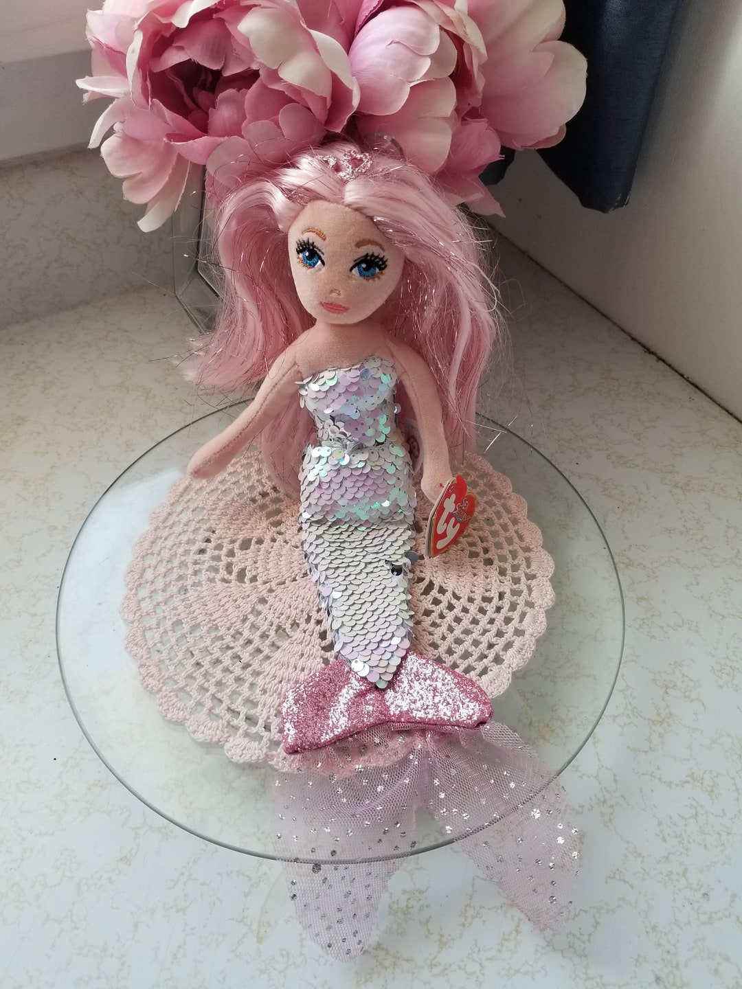 TY Mermaid Cora the Aqua Mermaid Sequin & Soft Doll - Etsy