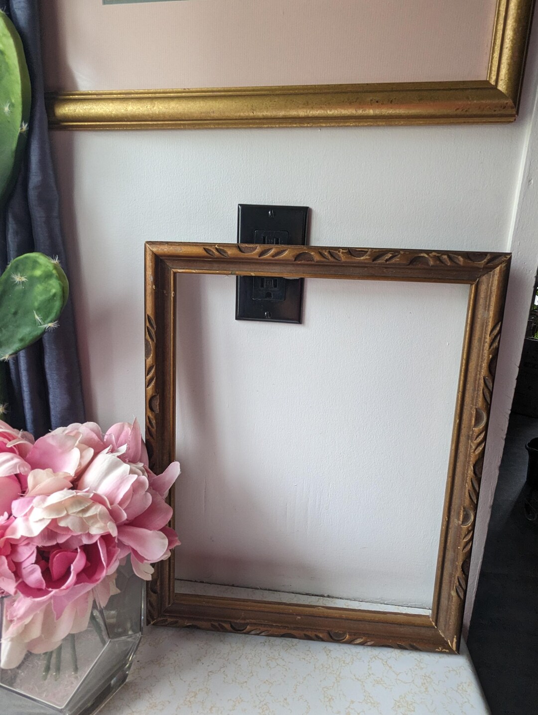 Vintage Wooden Embossed Picture Frame Gold Gilt Vintage Ornament - Etsy