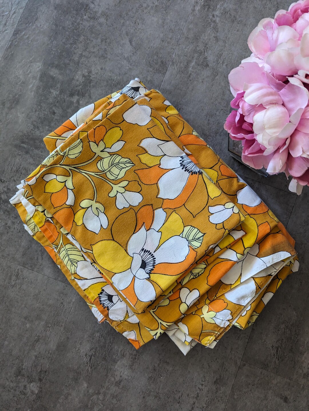 Vintage Sears 'monte Carlo' Pattern Bed Sheets. Mod Floral Print ...