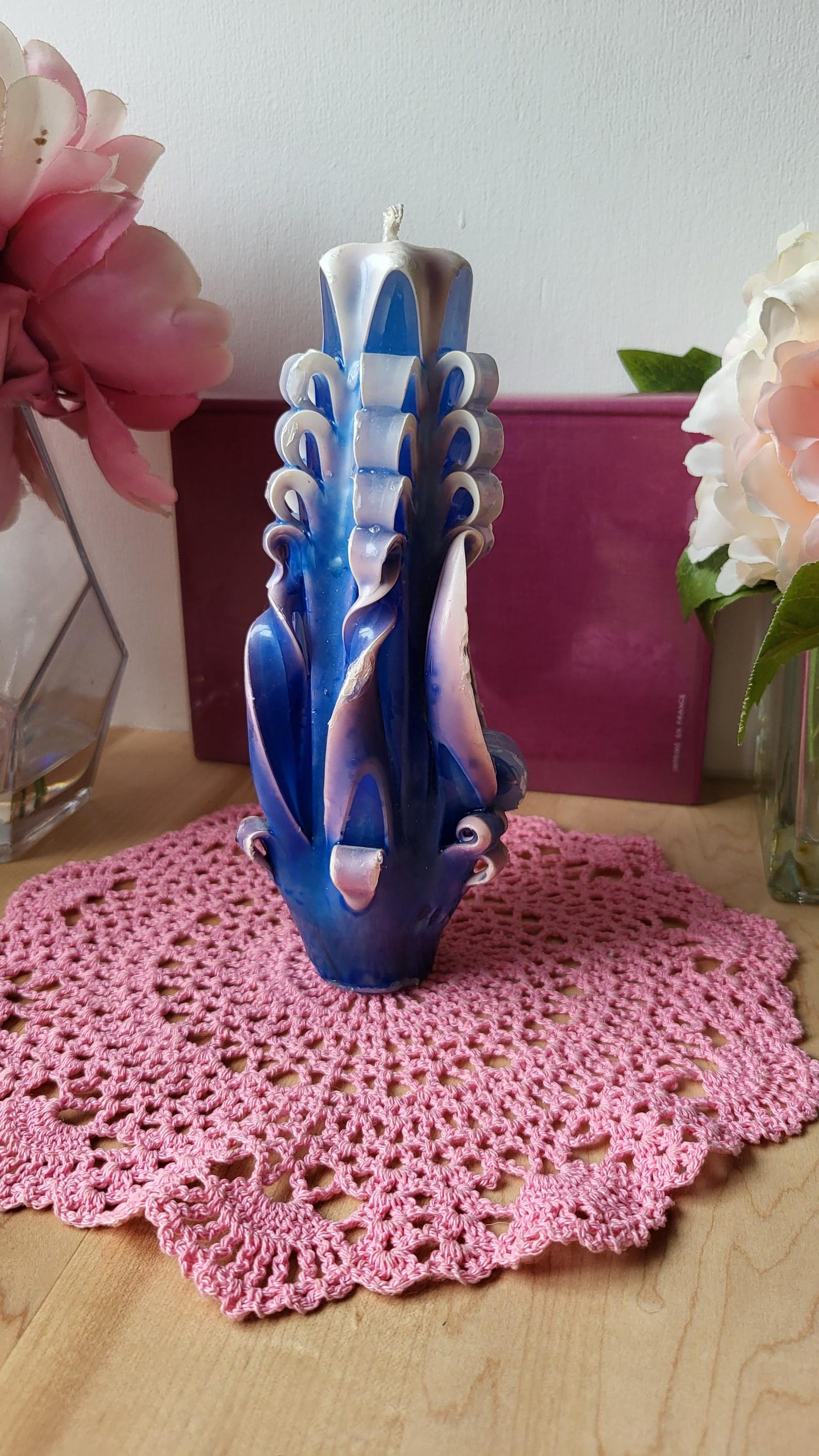 Vintage Hand Carved Candle Krishencraft Candles Welsh Decorative 70s ...