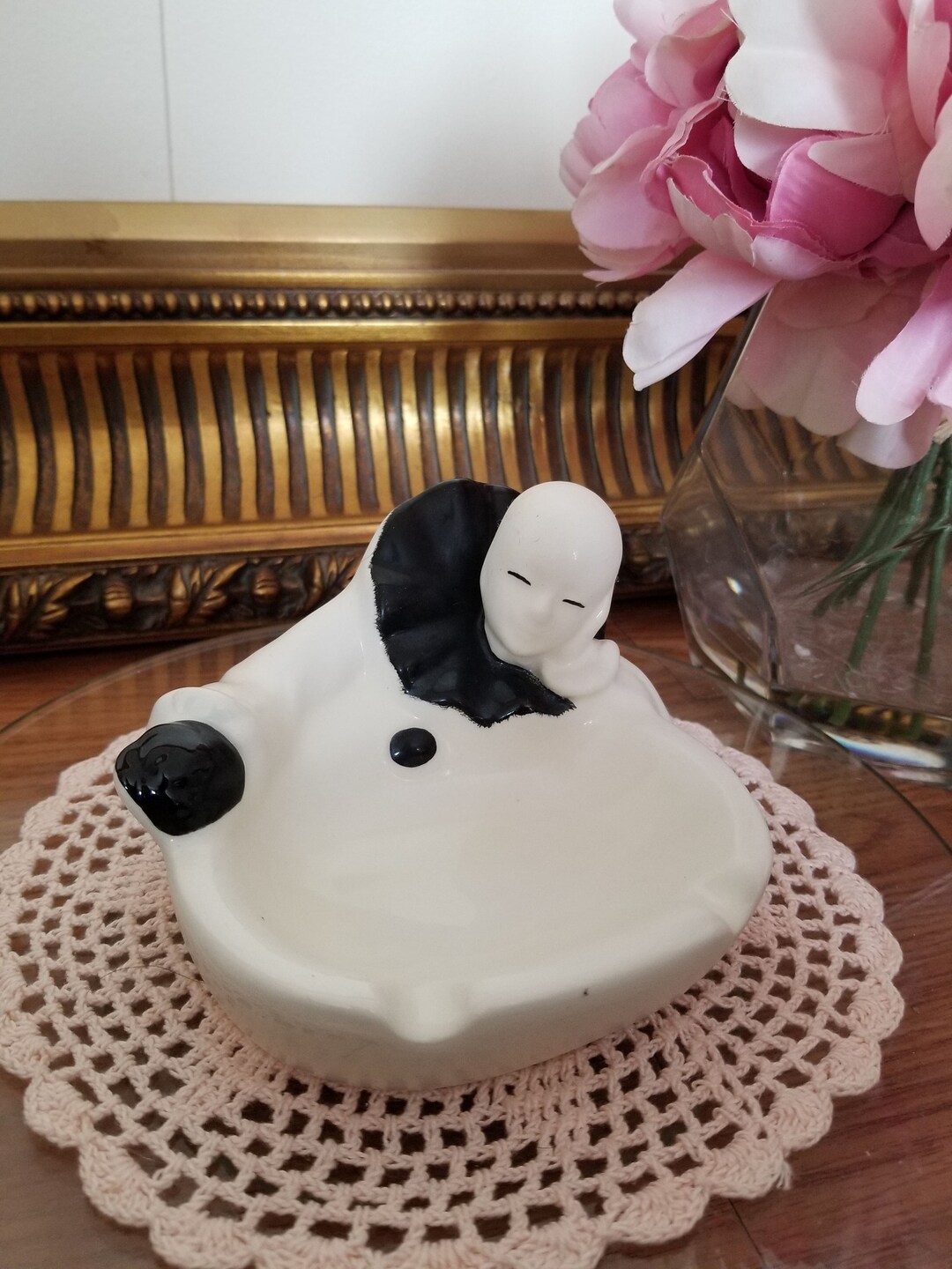 Vintage Pierrot Mime Black and White Ashtray Pierrot Lay - Etsy