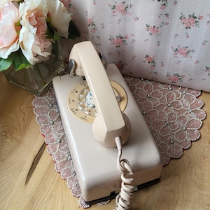 Vintage Pink - Beige Rotary Wall Mounted Phone, Northern Electric, G3 ...