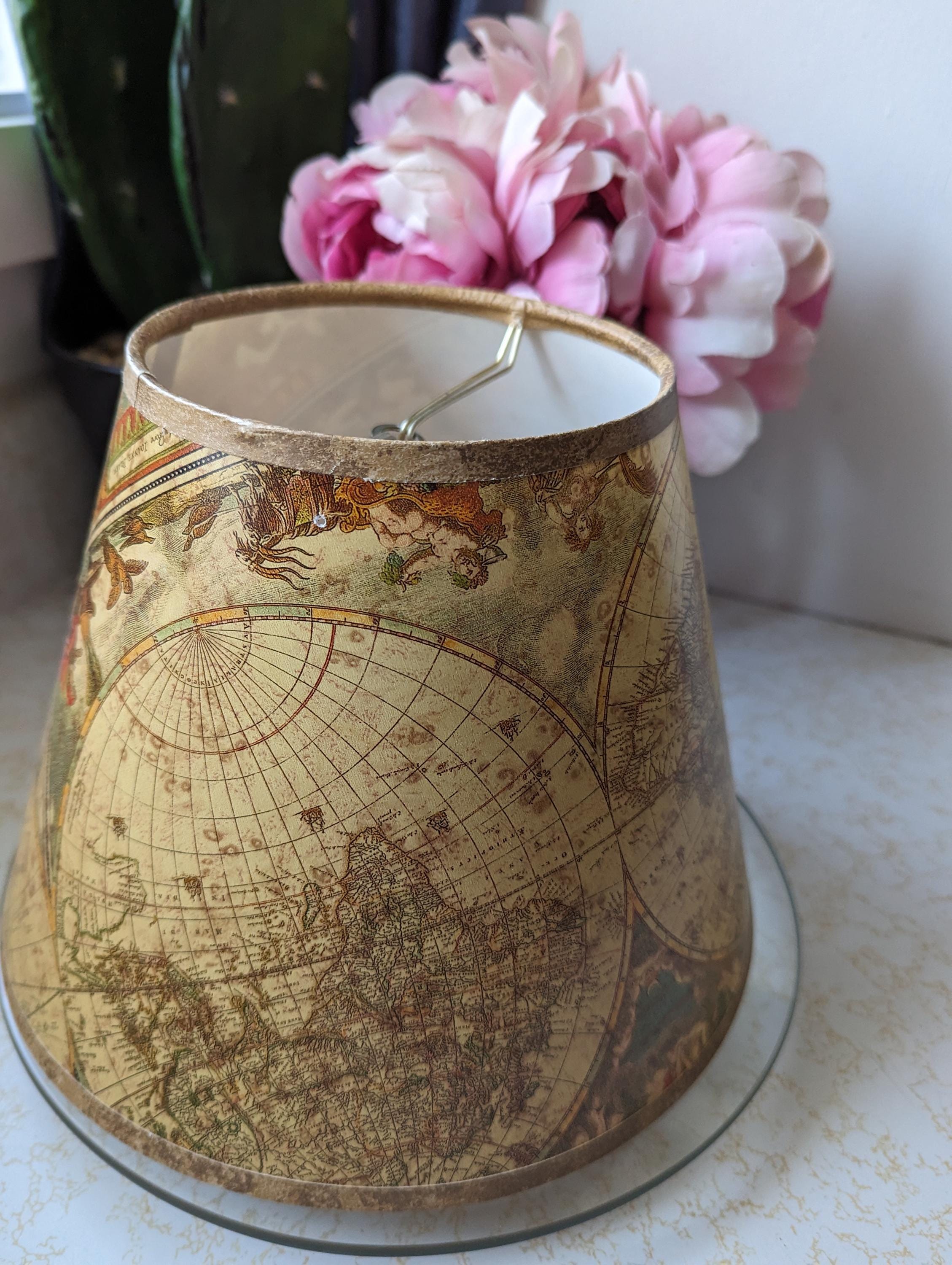 Vintage Small Globe Old World Map Lamp Shade - Etsy