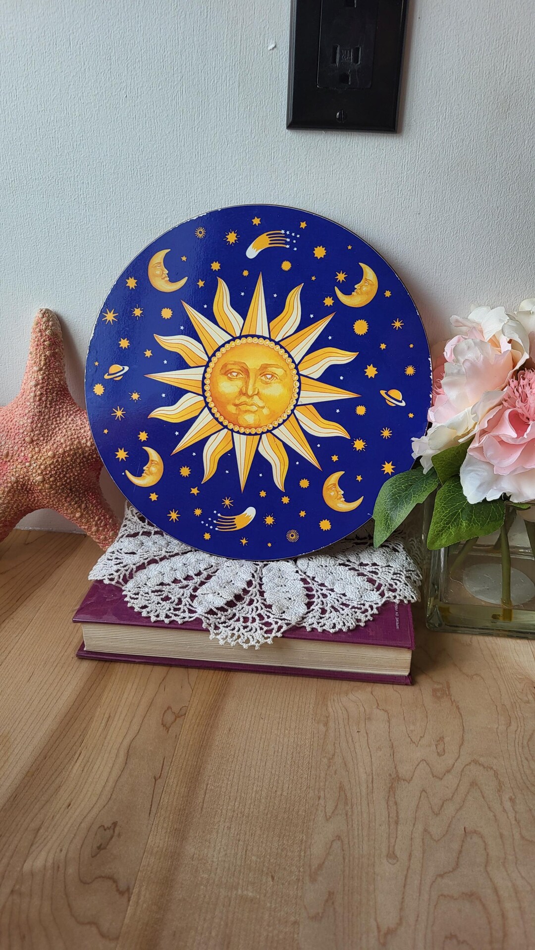 Vintage 90's Celestial Sun & Moon Stars Trivet Coork Under 1994 - Etsy